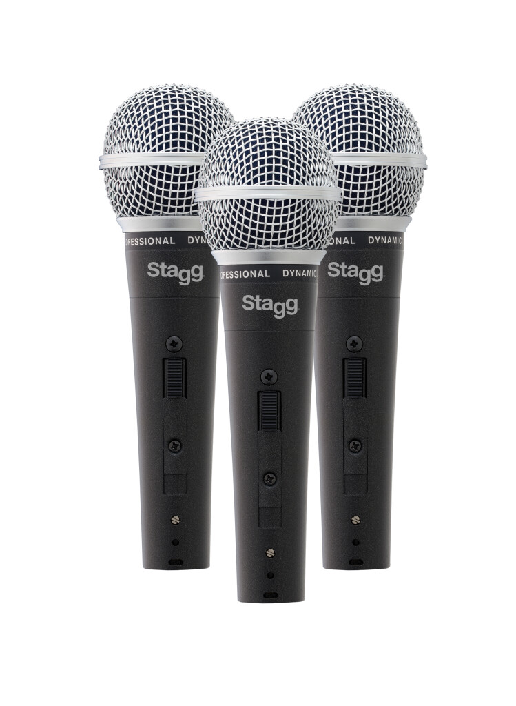 Set of 3 professional cardioid dynamic microphones... » Stagg