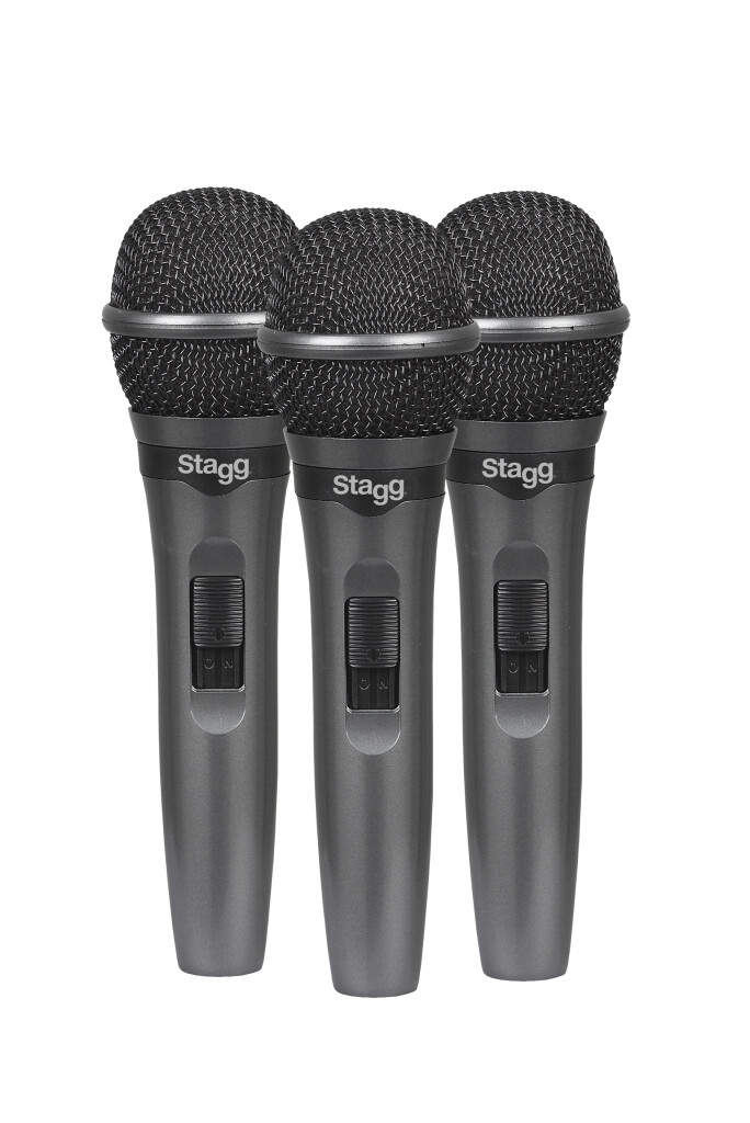 Set of 3 cardioid dynamic microphones for live... » Stagg